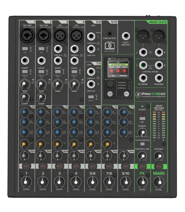 Mackie ProFX10 Go Battery-powered 10-channel Mixer with USB and ...